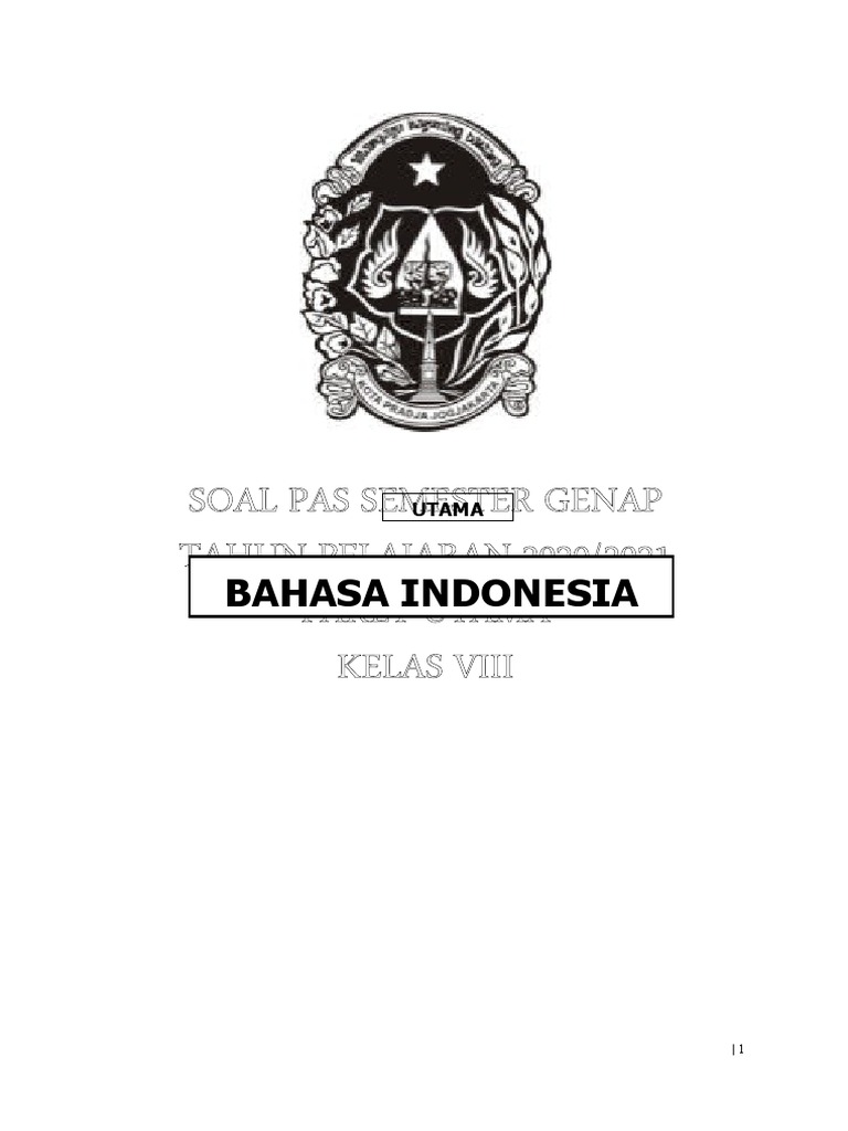 Pat 2021 Bindo Kelas 8 Paket A | PDF | Seni & Disiplin Bahasa | Puisi