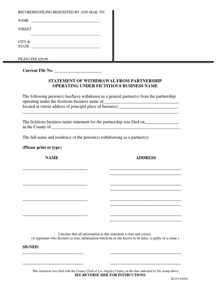 Current File No. - Statement of Withdrawal From Partnership Operating ...