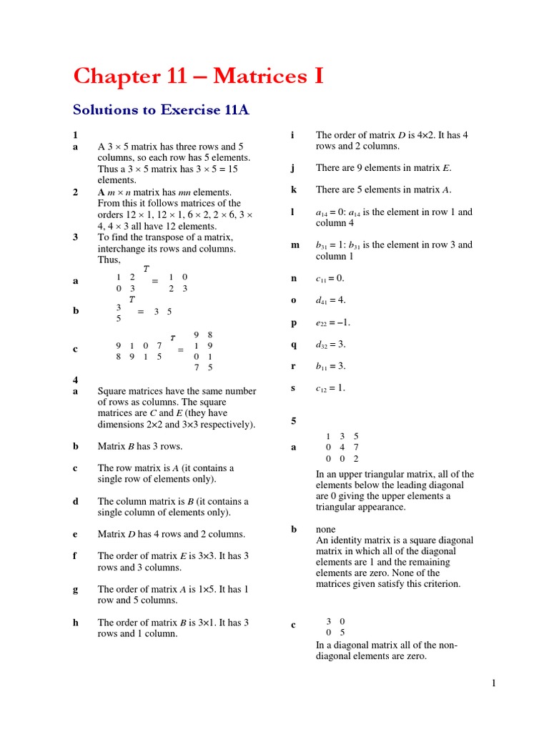 Matrix Operations and Properties Explained | PDF | Matrix (Mathematics ...