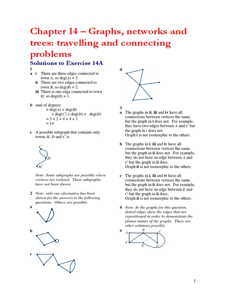 Chapter 14 Worked Solutions | PDF | Vertex (Graph Theory) | Combinatorics