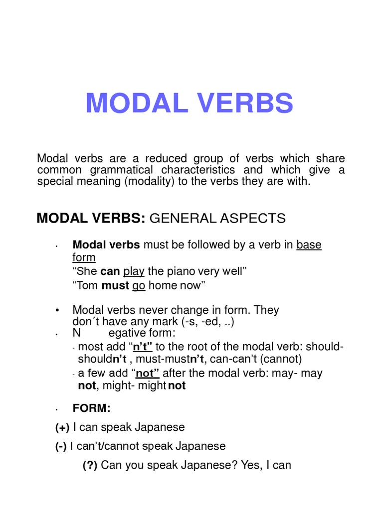 Modal Verbs 1st Bach | PDF | Verb | Linguistic Morphology