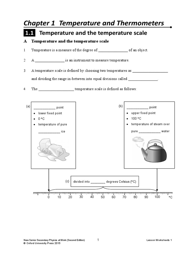 Chapter 1 Temperature and Thermometers | PDF | Thermometer | Temperature