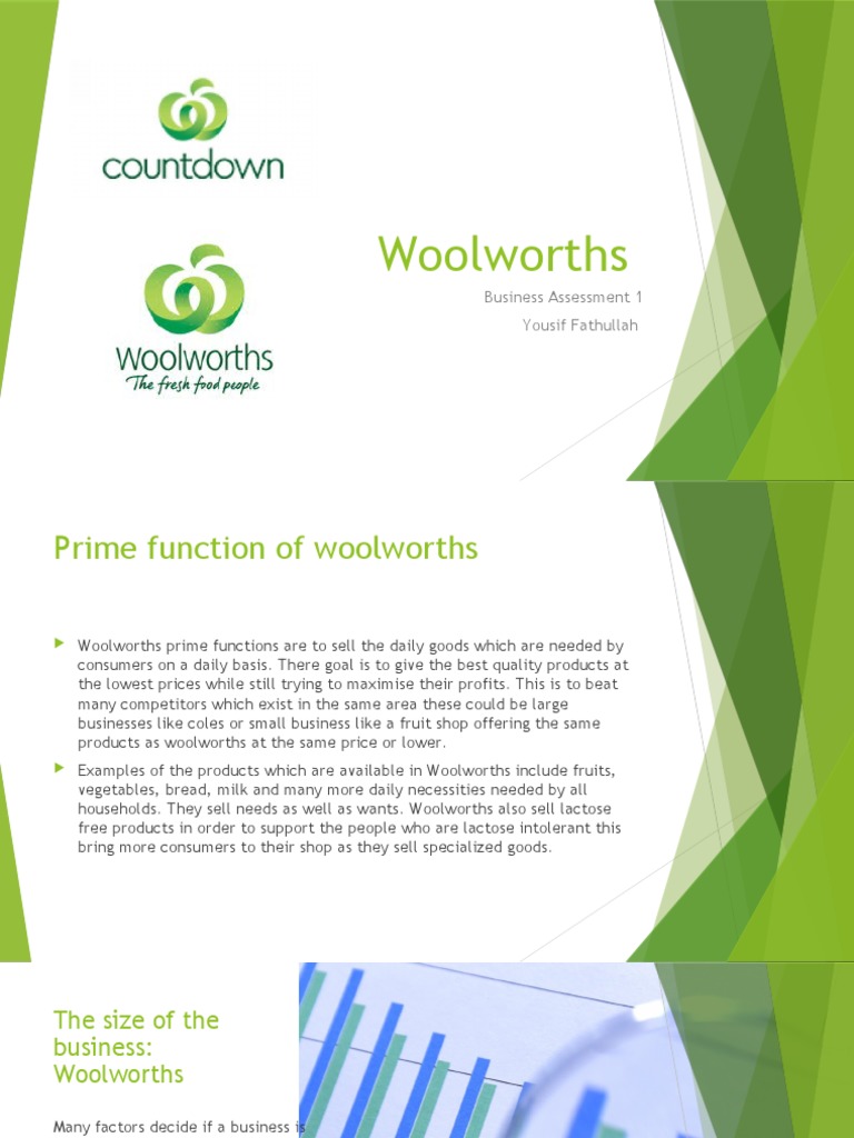 Woolworths: Business Assessment 1 Yousif Fathullah | PDF | Sales | Taxes