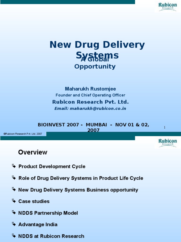 New Drug Delivery Systems: A Global Opportunity | PDF | Drug Discovery ...