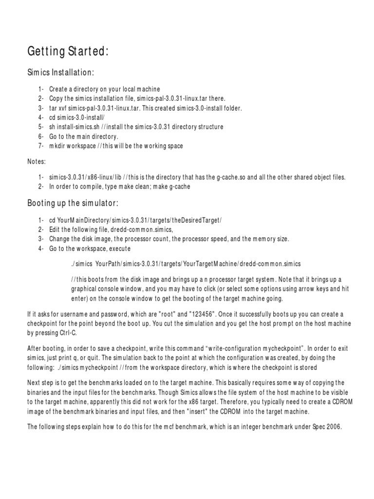 Simics Tutorial | PDF | Command Line Interface | Booting