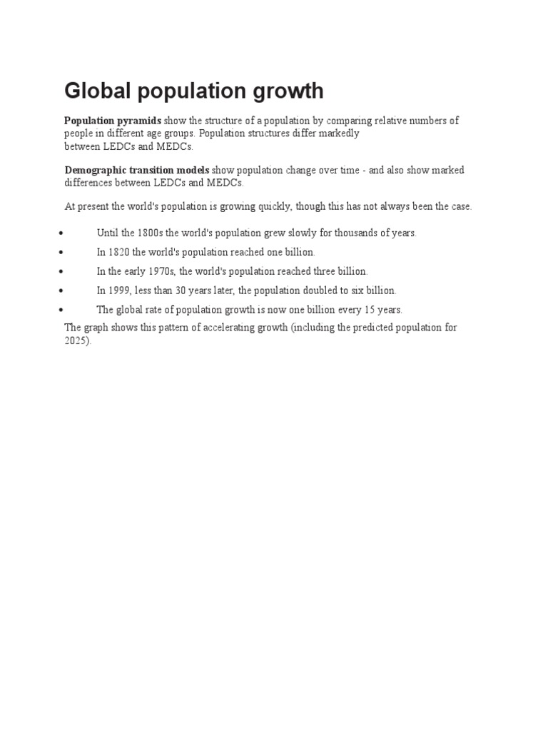 Global Population Growth | PDF