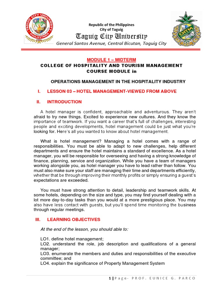 Taguig City University | PDF | Point Of Sale | Hotel