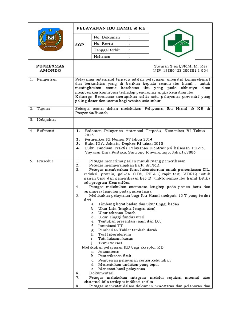 Pelayanan Ibu Hamil dan KB Terpadu | PDF | Kesehatan Holistik | Sains ...