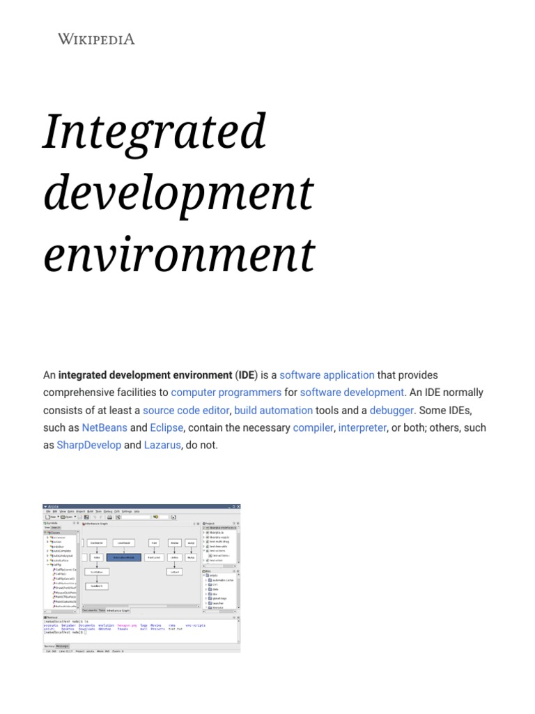 Integrated Development Environment - Wikipedia | PDF | Integrated Development Environment ...