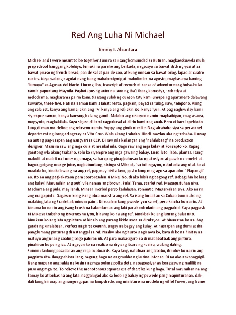 Red Ang Luha Ni Michael | PDF