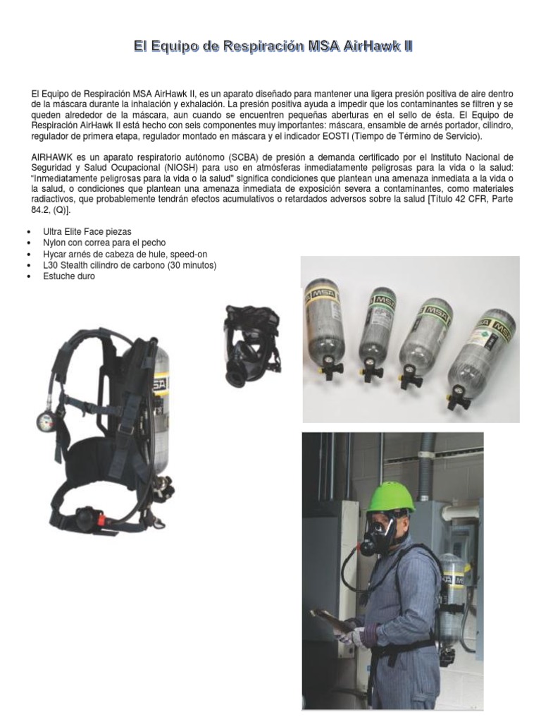 Ficha Tecnica Equipo de Respiración MSA AirHawk II | PDF