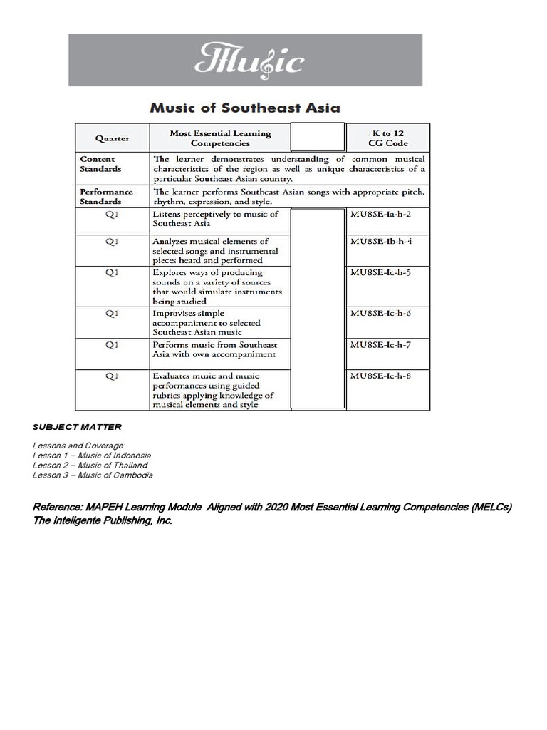 Lesson Plan Mapeh 8 | Download Free PDF | Teachers | Learning
