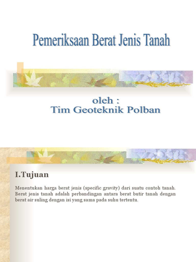 Pemeriksaan Berat Jenis Tanah | PDF