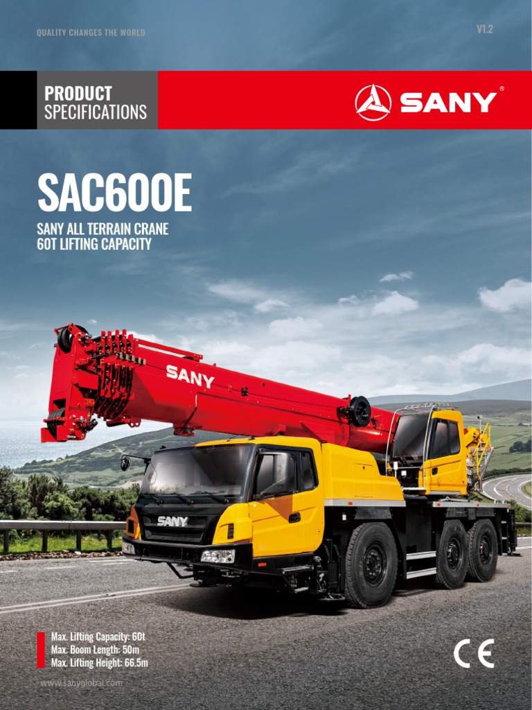 Sany Crane-Brochure SAC600E | PDF | Crane (Machine) | Motor Vehicle