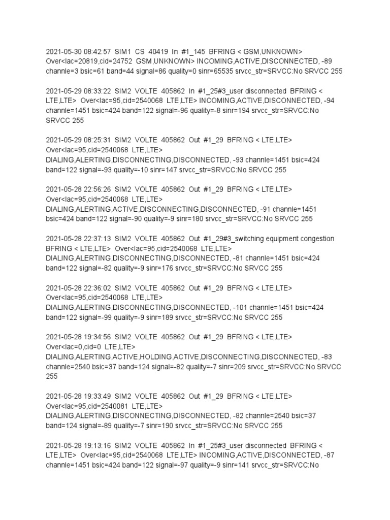 Call Fail Cause | PDF | Lte (Telecommunication) | Radio Resource Management