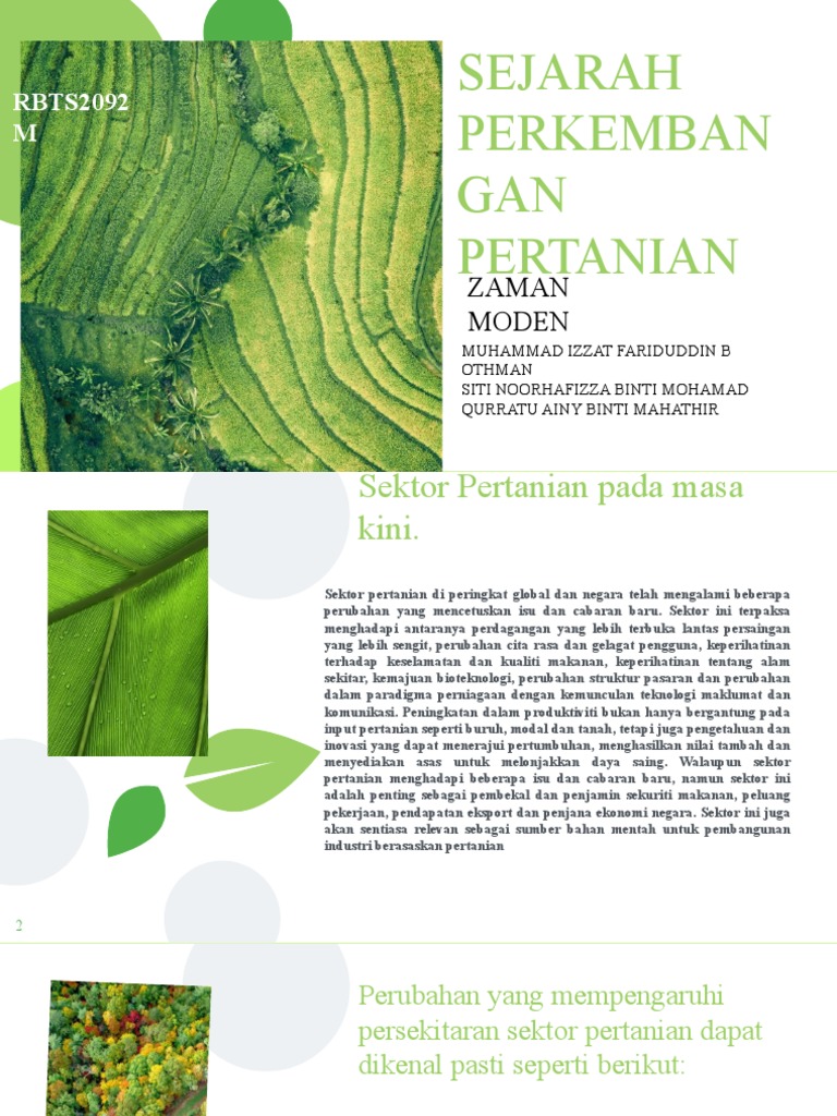 Sejarah Perkembangan Pertanian-Zaman Moden | PDF