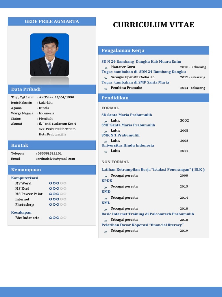CV Gede Prile Agniarta | PDF