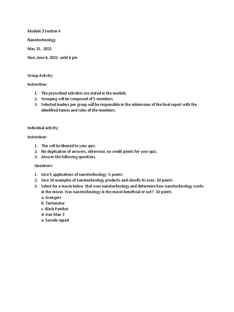 Module 3 Section 4 Activity | PDF