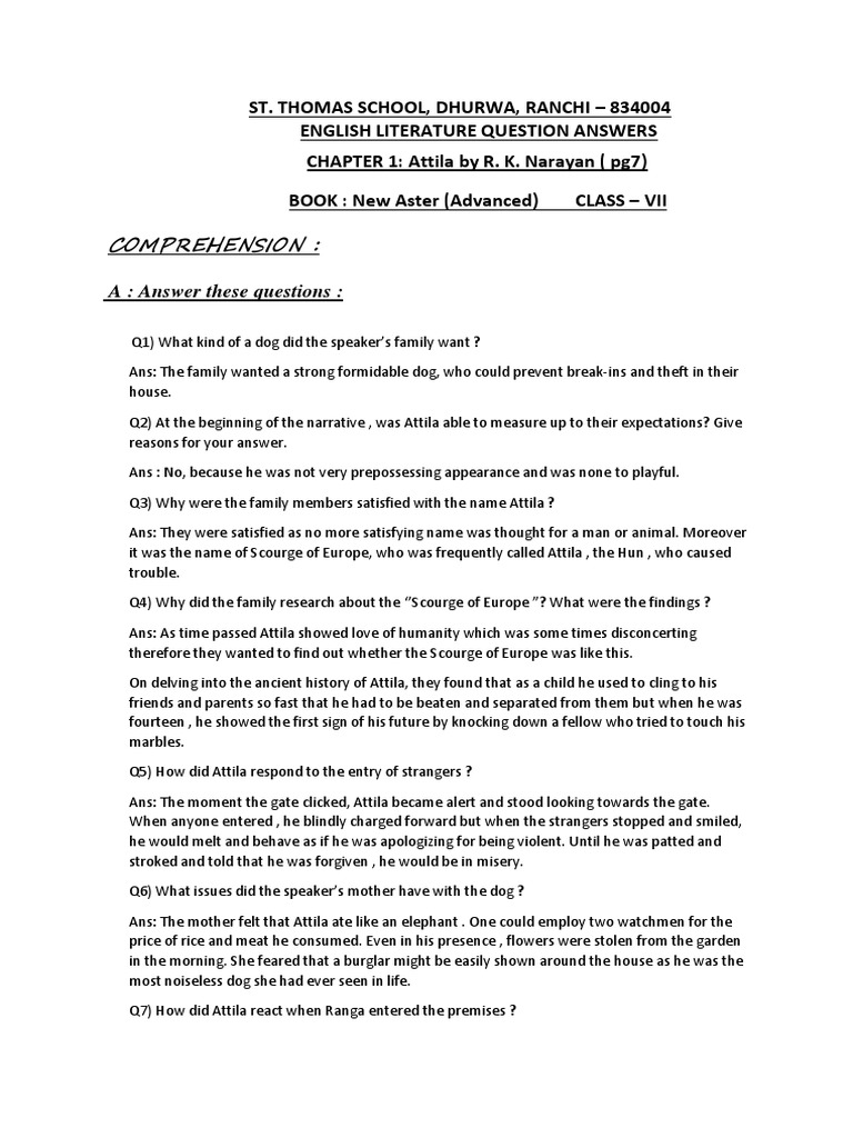 Question Answers of Class7 | PDF