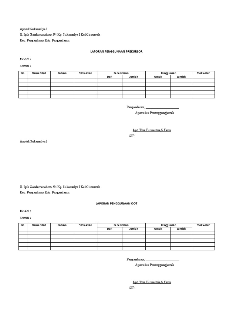 LAPORAN Prekursor Dan OOT | PDF