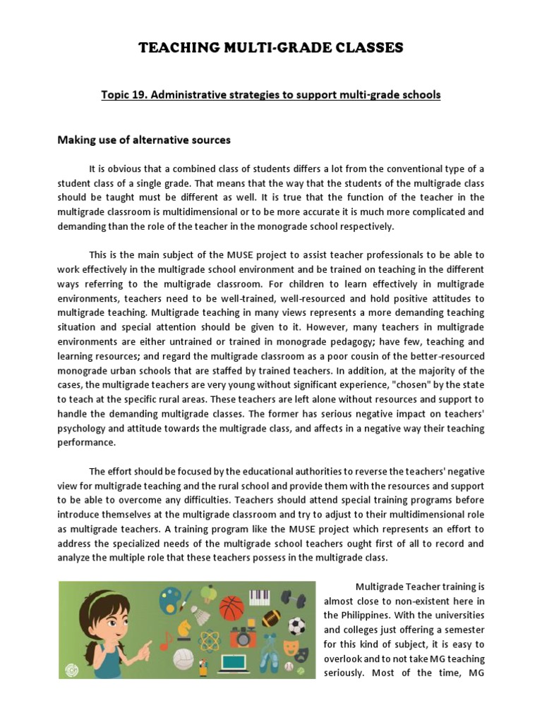 Strategies for Teaching Multigrade Classes | PDF | Lesson Plan | Teachers
