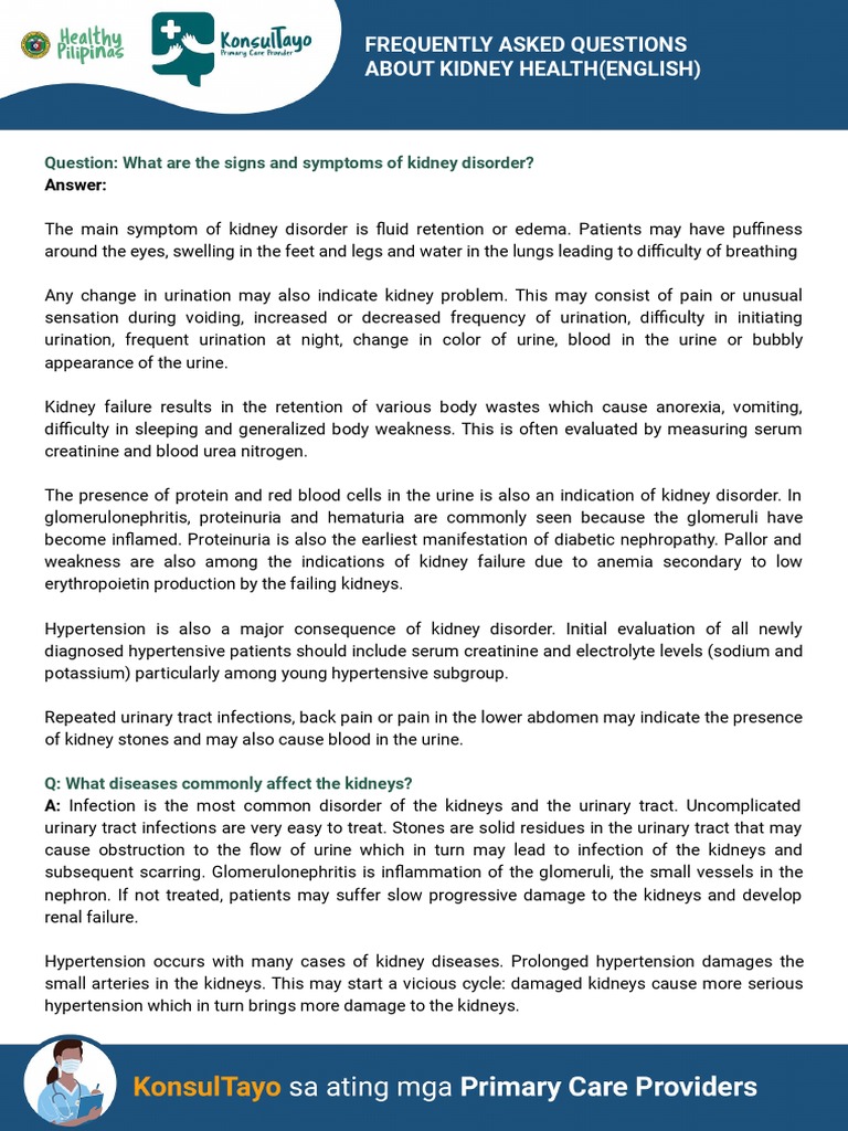 Frequently Asked Questions About Kidney Health (English) : Question ...