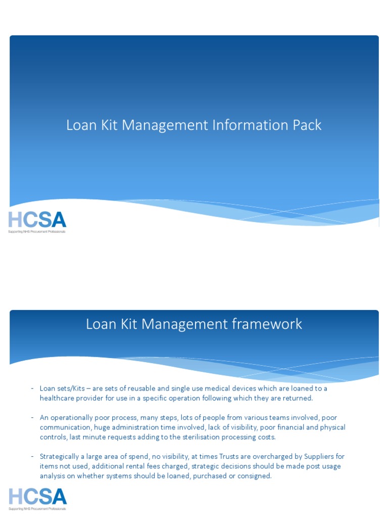 Loan Kit Management Information Pack | PDF | Procurement | Health Care