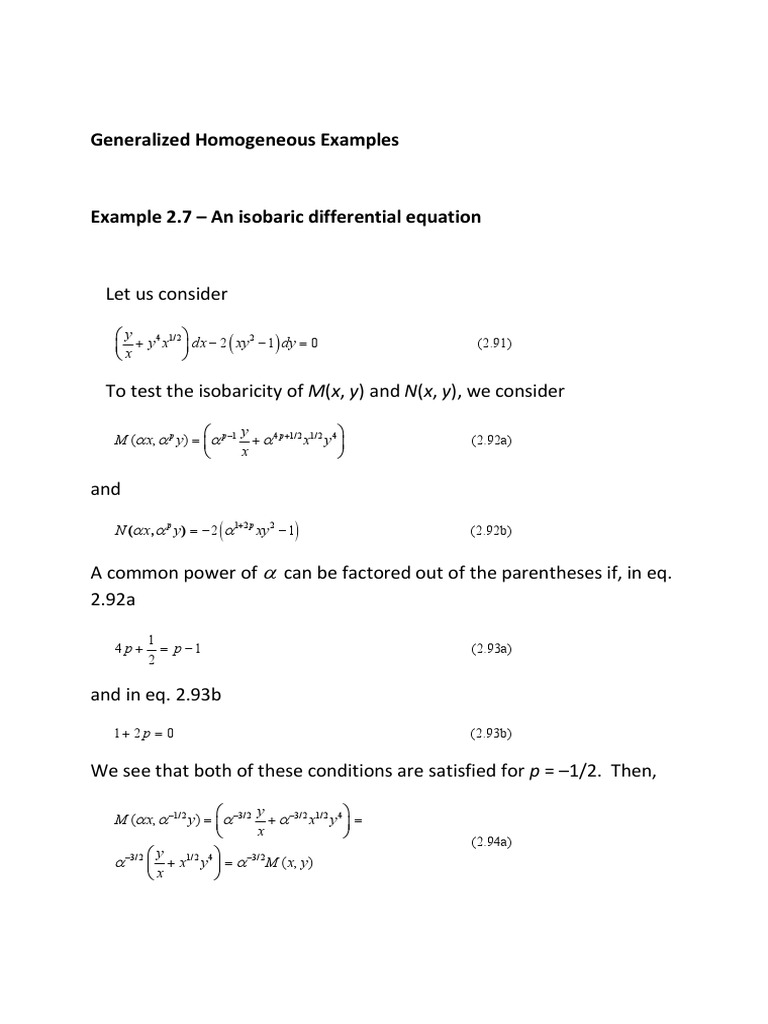 Generalized Homogeneous Examples: Let Us Consider | Download Free PDF ...