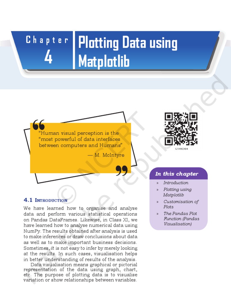 Chapter 4 Plotting Data Using Matplotlib Pdf Chart Computer Programming 