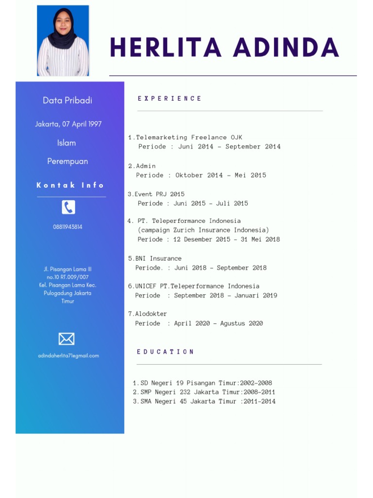 CV - Herlita Adinda | PDF