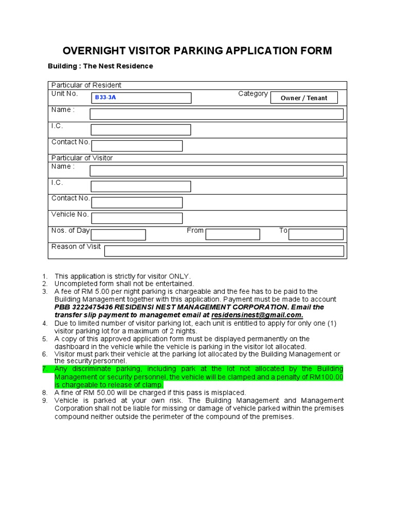 PBB Overnight Application Form | PDF | Government | Justice