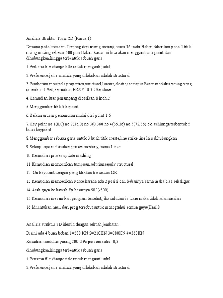 Analisis Struktur Truss 2D | PDF | Metode & Bahan Ajar