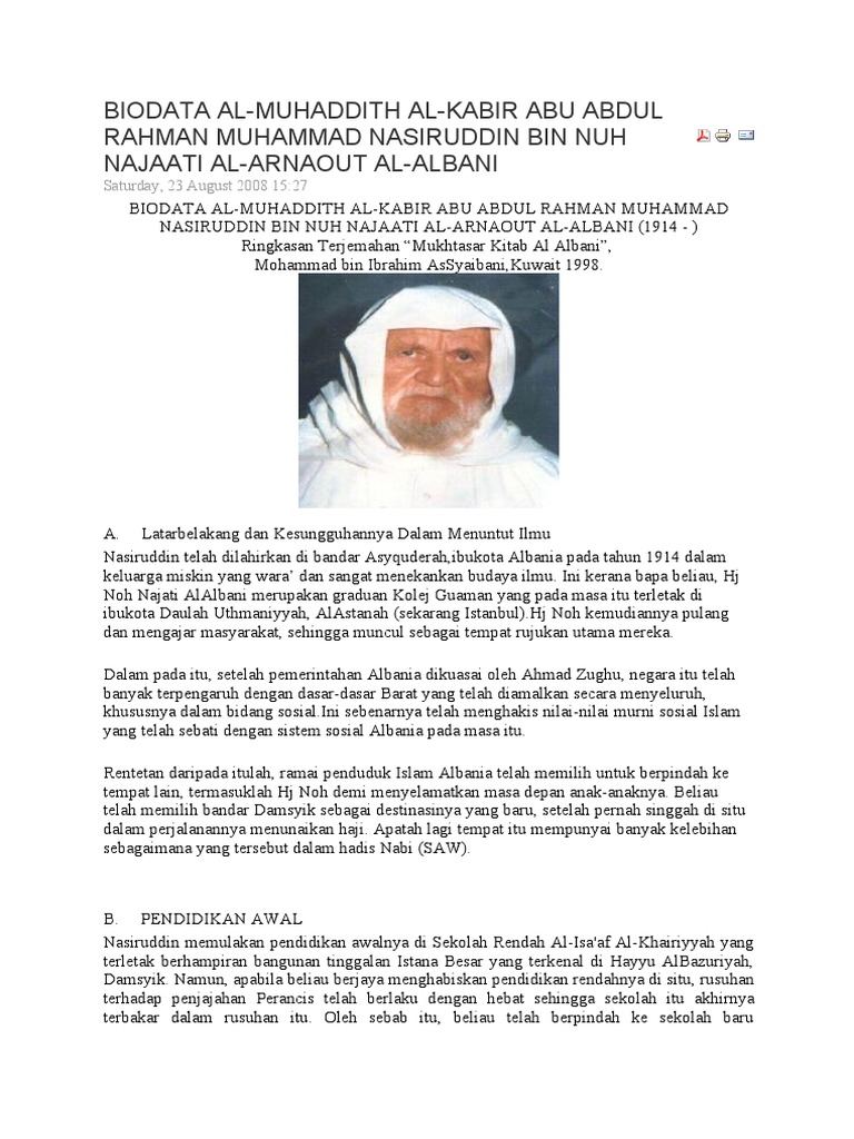 Biodata Al Bani | PDF