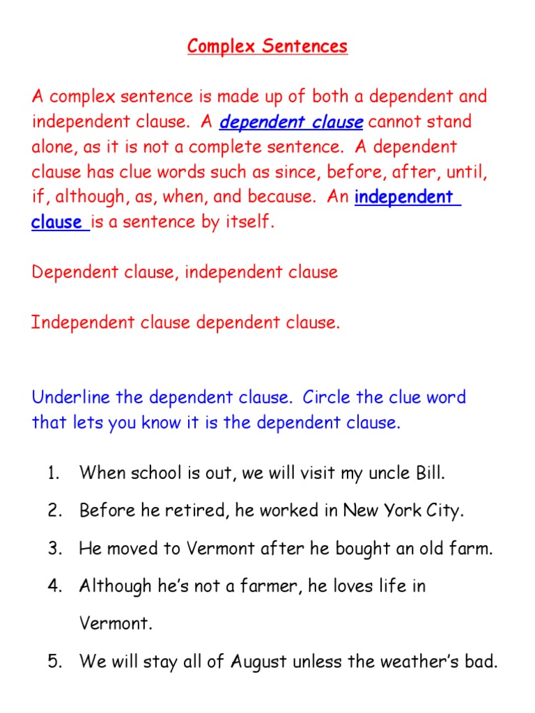 Complex Sentences | PDF