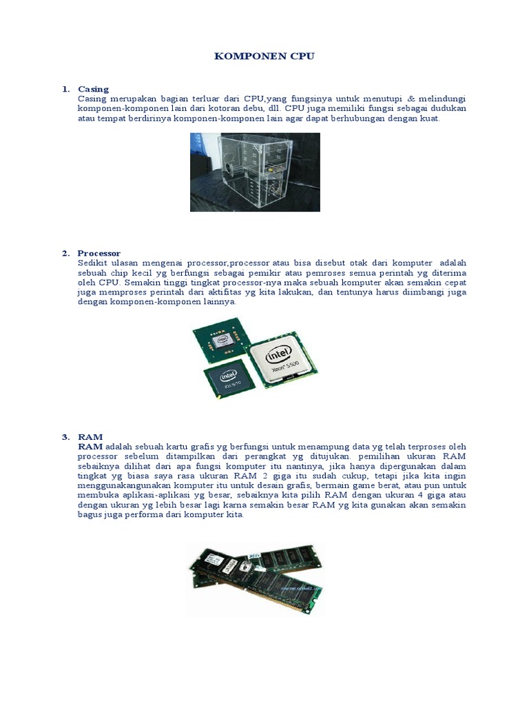 Makalah Komponen Cpu Dan Jaringan Baru | PDF