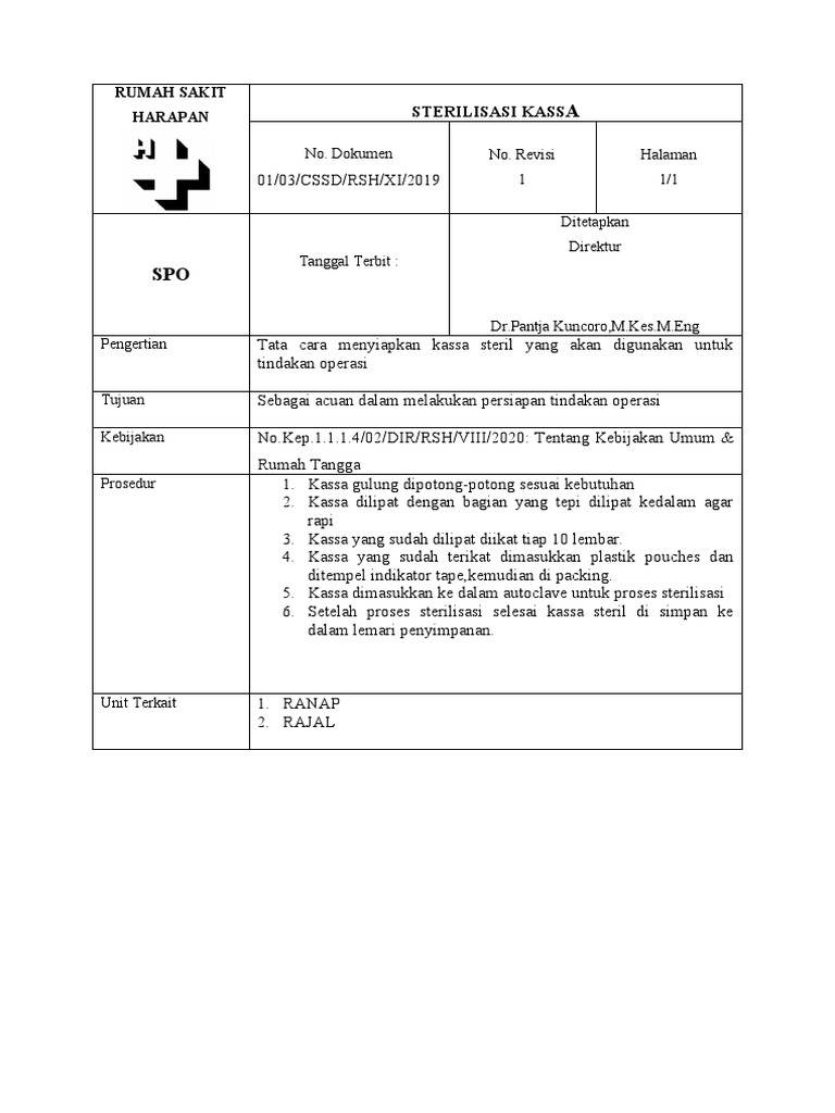 Spo CSSD Word Baru | PDF