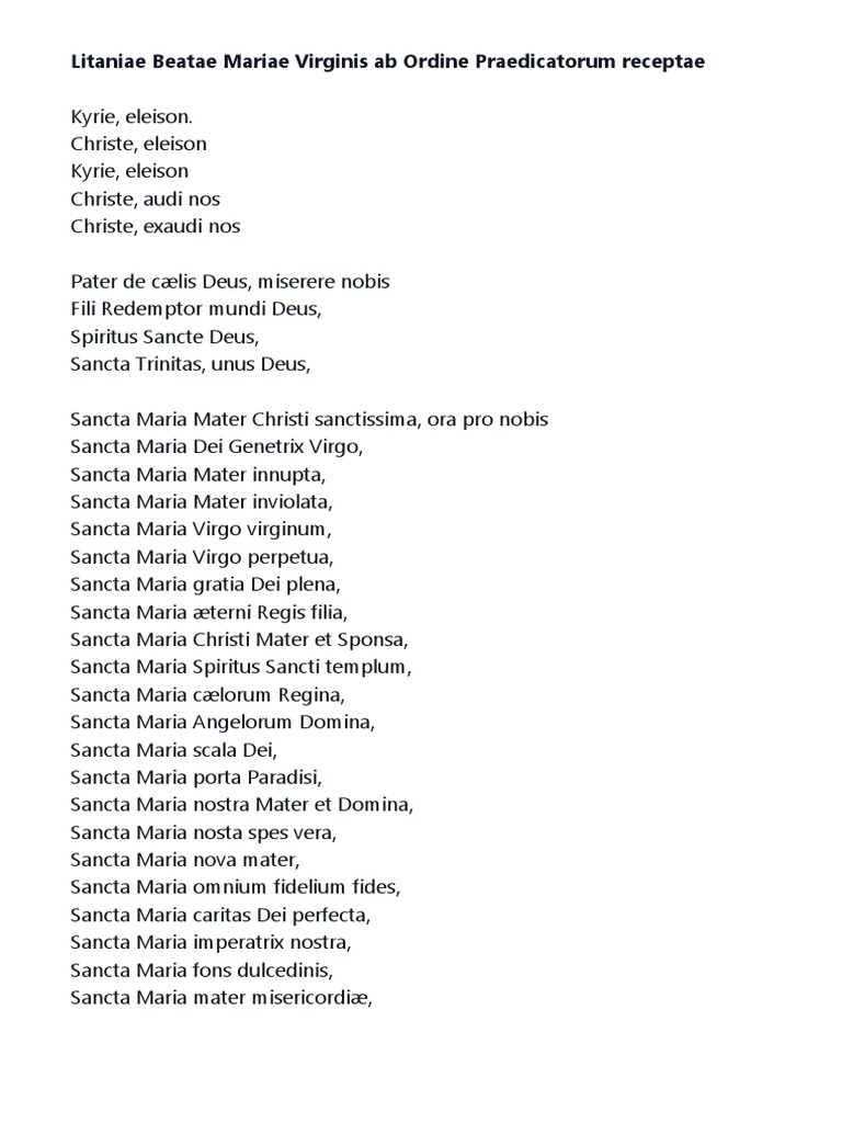 Letanias Latin | PDF