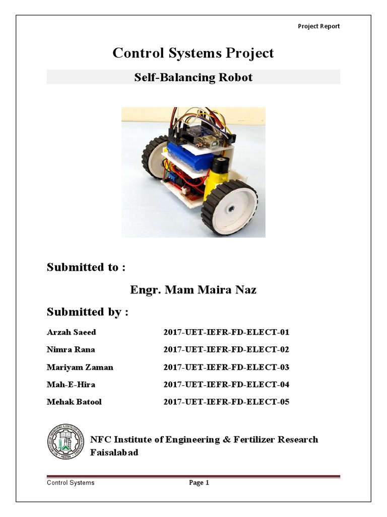 Control Systems Project Report | PDF | Input/Output | Gyroscope
