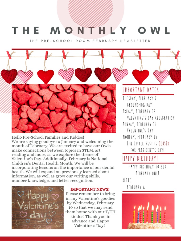 February Preschool Newsletter | PDF | Learning | Science