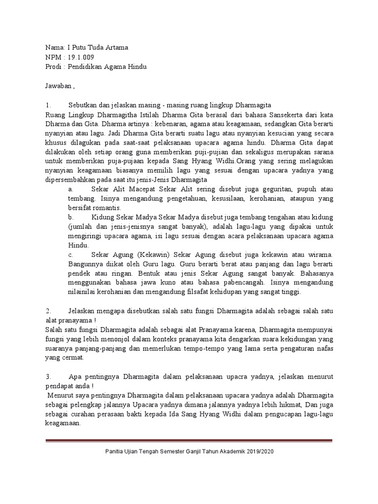 Bahan Uts Dharmagita | PDF