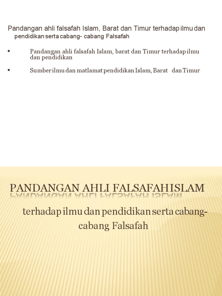 Nota M1&2 Falsafah Islam, Barat & Timur | PDF