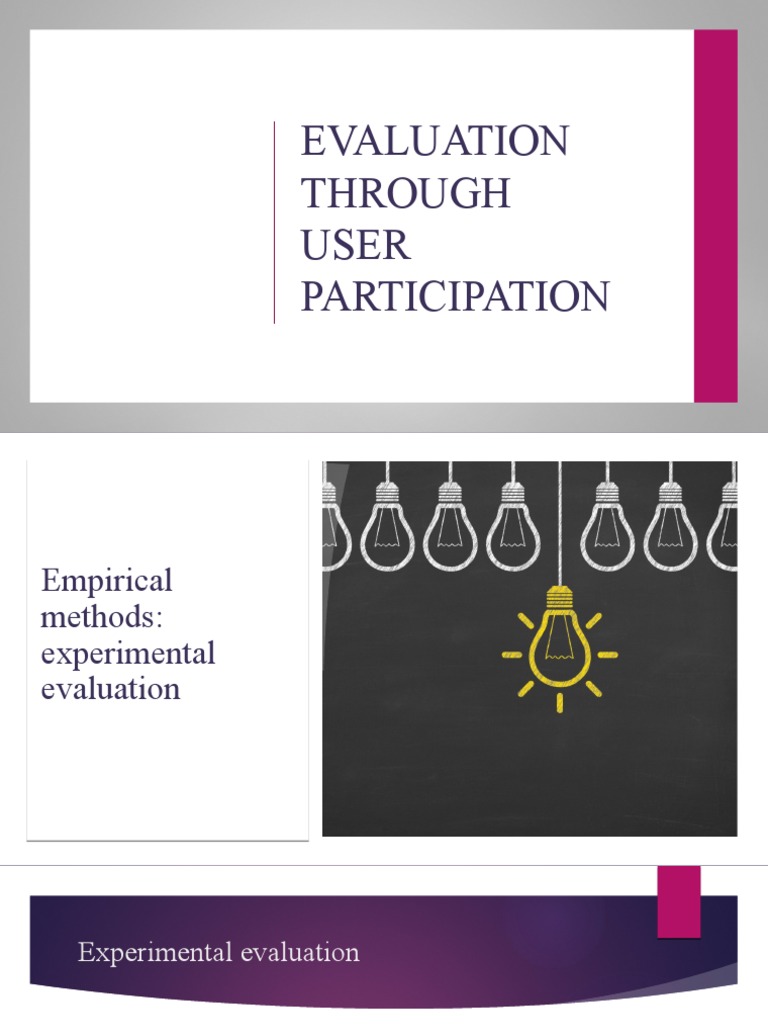 Evaluation Through User Participation | PDF