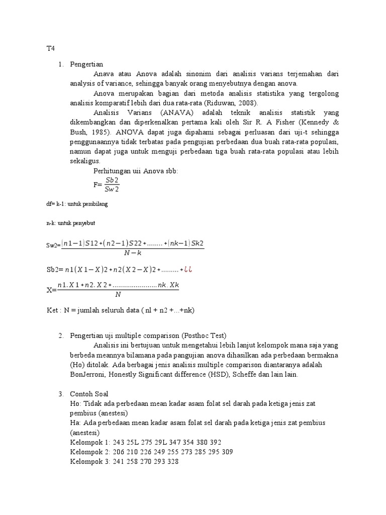 Sb2 Sw2: DF k-1: Untuk Pembilang | PDF