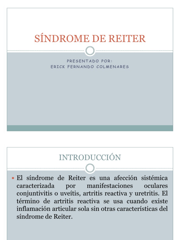 SÍNDROME DE REITER | Estadísticas médicas | Enfermedades y trastornos ...