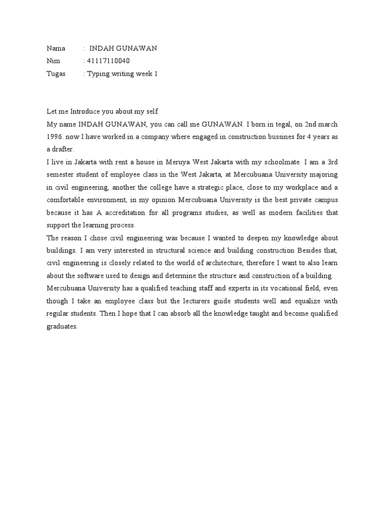 Indah Gunawan - 41117110040 - Tugas Writing Week 1 | PDF