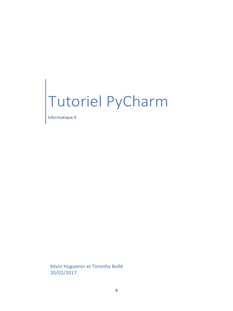 Pycharm Tutorial v1 | PDF | Informatique | Informatique