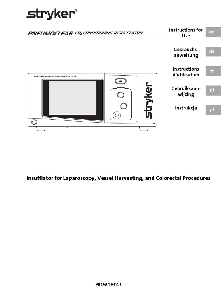 Stryker Pneumoclear Instructions For Use | PDF