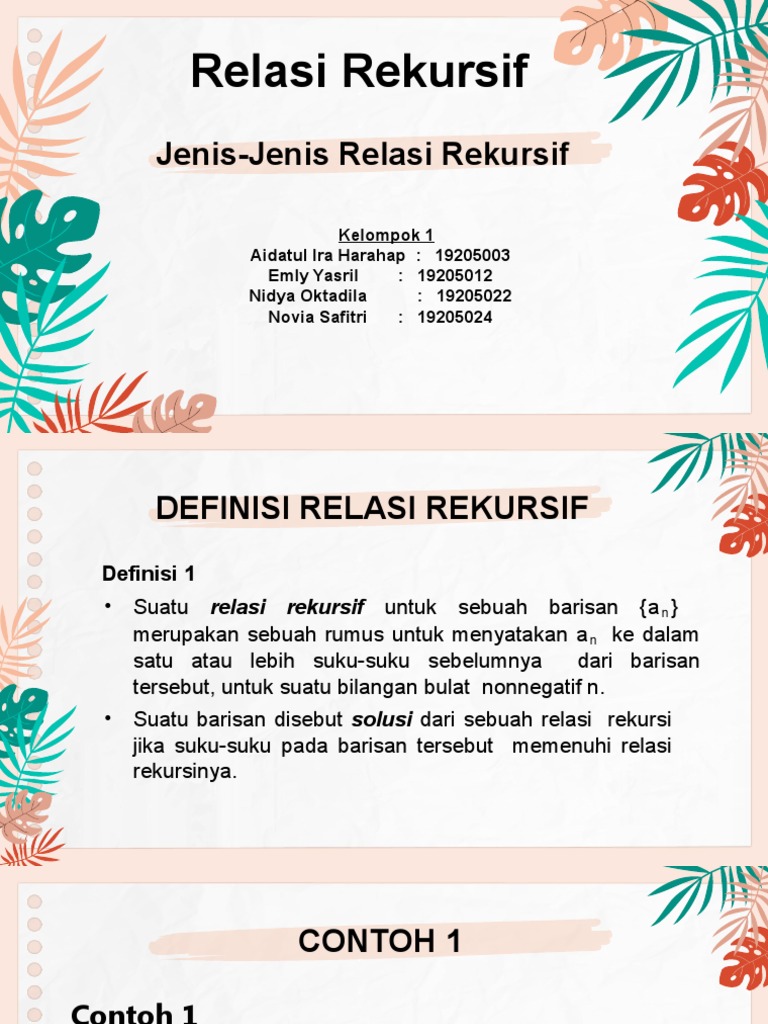Jenis-Jenis Relasi Rekursif | PDF