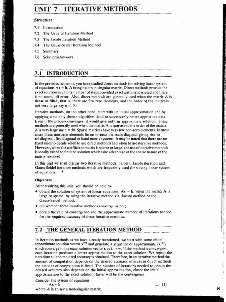 Unit Iterative Methods Dense Pdf Matrix Mathematics Eigenvalues And Eigenvectors 