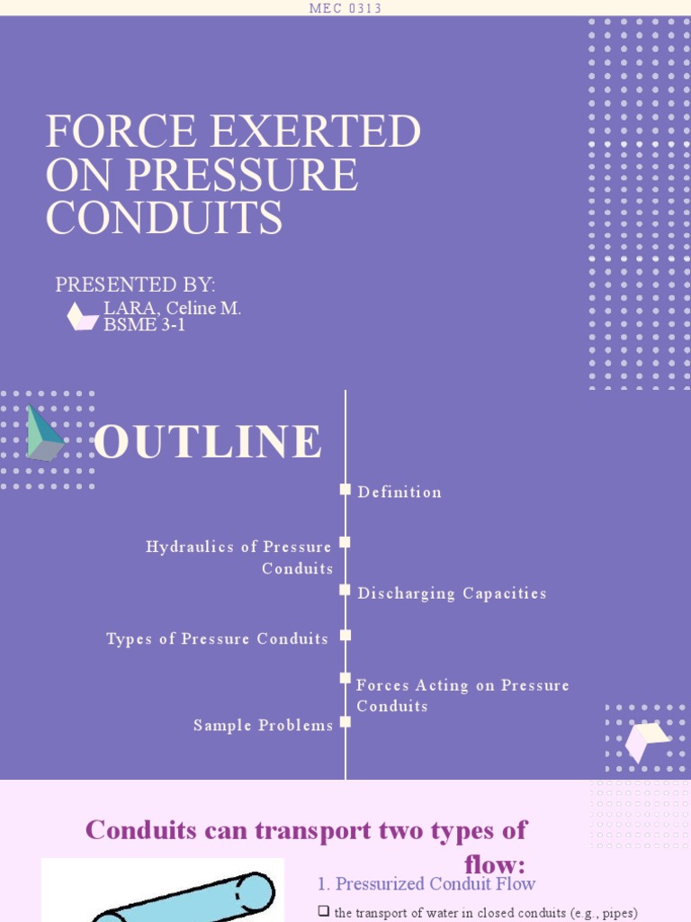 Force Exerted On Pressure Conduits | PDF | Pipe (Fluid Conveyance ...